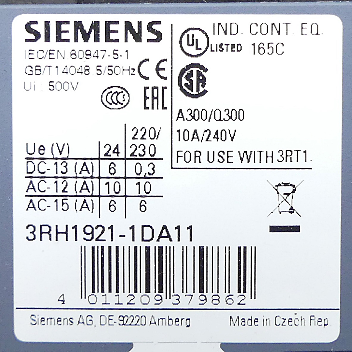 Maschinenteil24 | Siemens Power contactor 3RT1056-6AP36 | buy online