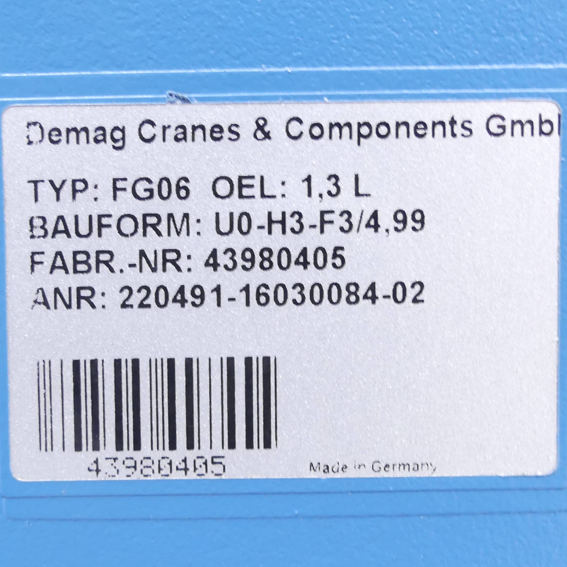 Maschinenteil24 | Demag Fine drive Angular gear FG06 with angular gear WFV60QL | buy online